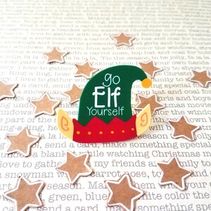 Christmas Pins Go Elf Yourself Christmas Pin Elf Hat Elf Ears Funny ...