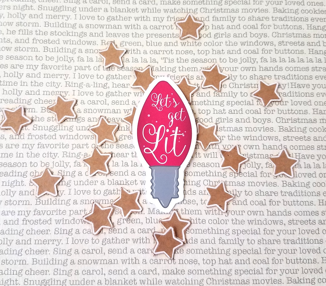 Let's Get Lit Sticker Christmas Lights Sticker Vinyl | Etsy