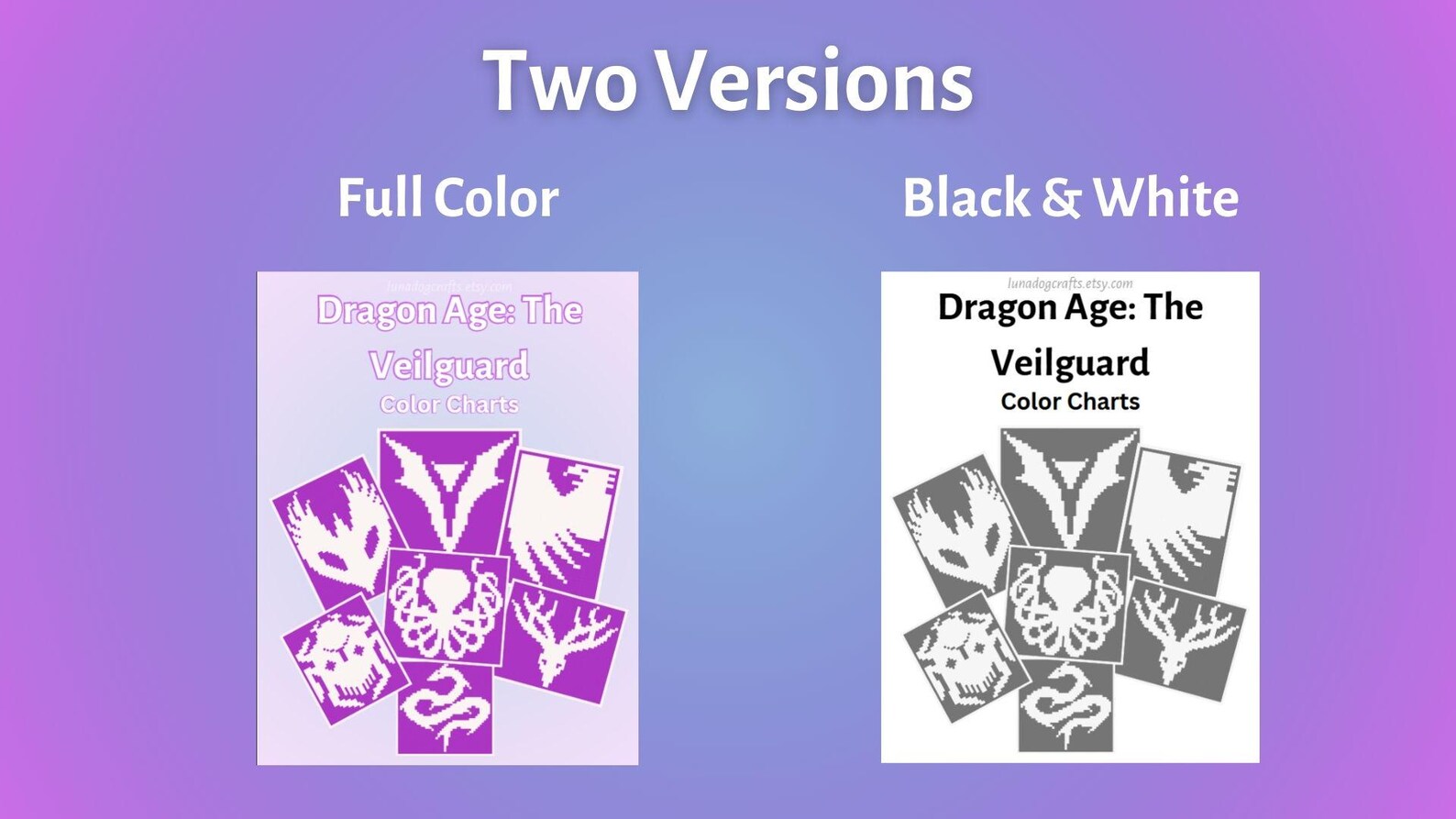 Dragon Age: the Veilguard Faction Symbols Colorwork Crochet Knitting ...