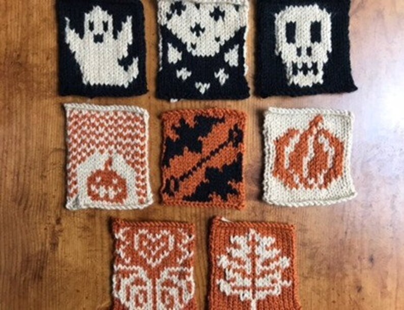 Autumn and Halloween Themed Knitting Charts, Intarsia Knitting ...