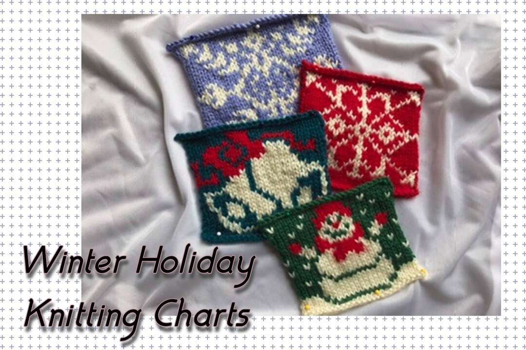 Winter Holiday Knitting Charts, Intarsia Knitting Color Charts - Etsy.de