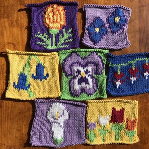 Flower Knitting Charts, Spring Intarsia Knitting - Etsy