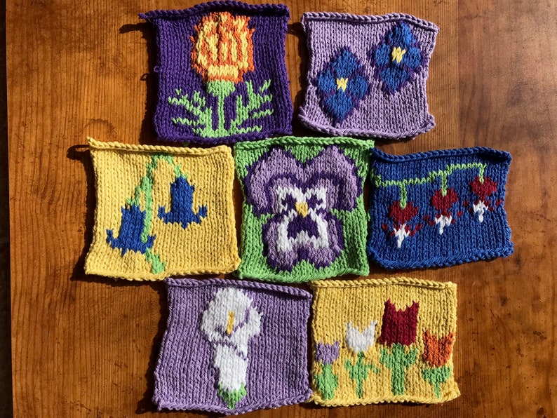 Flower Knitting Charts, Spring Intarsia Knitting - Etsy