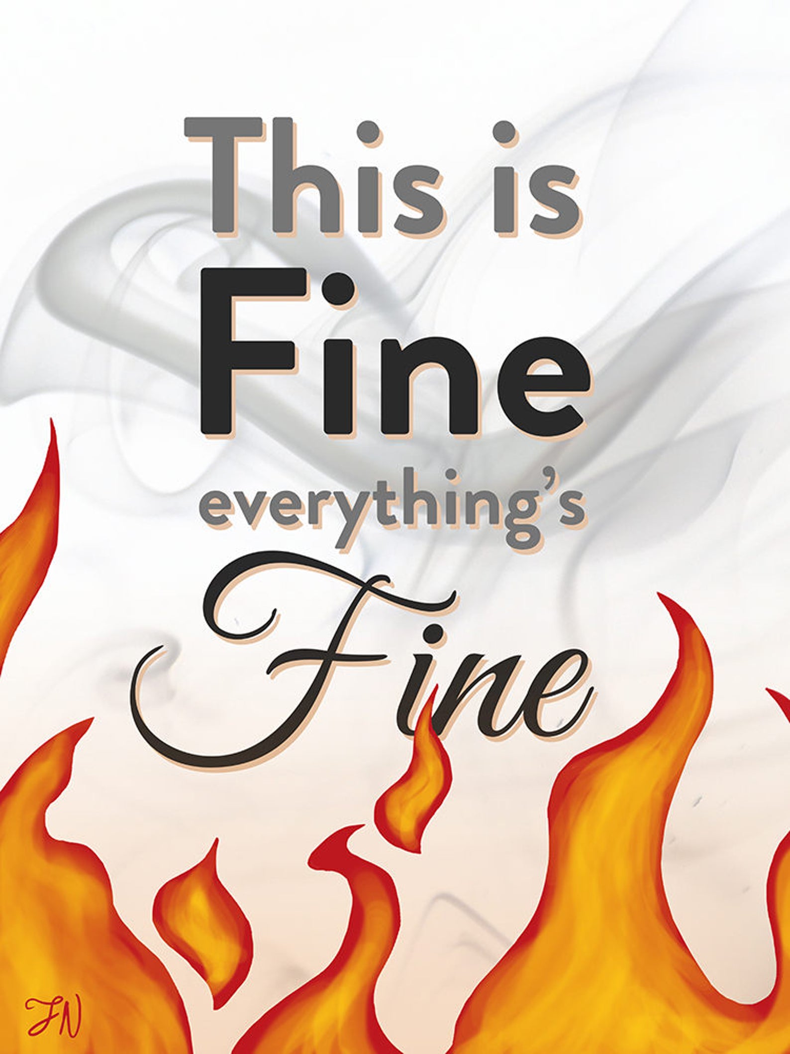 This IS FINE Everything's Fine, Okay A Poster With Words and ...