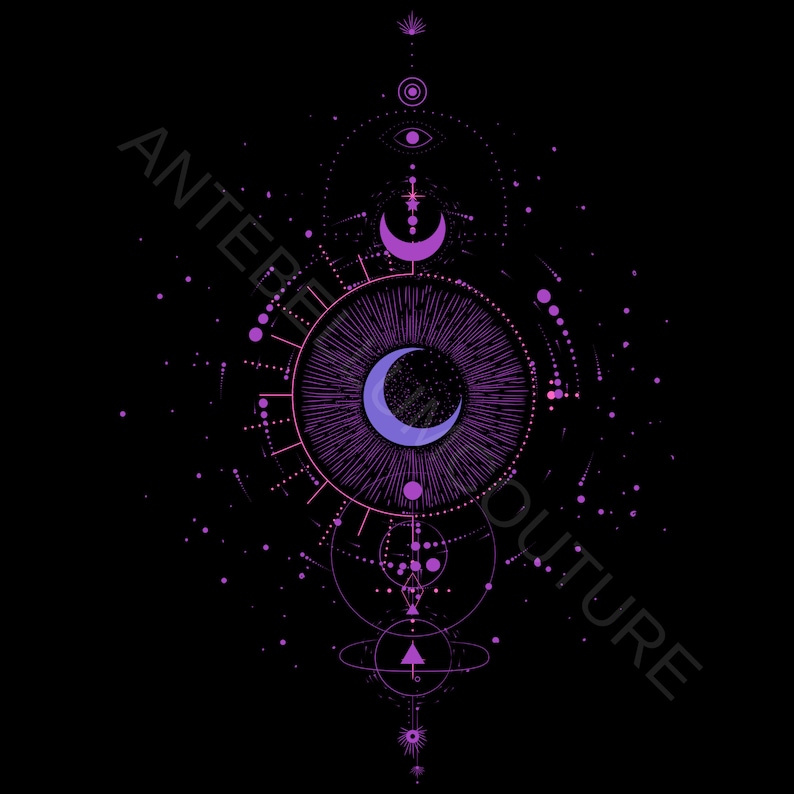 Celestial Design, Graphic, Png File, Instant Download, Moon, Stars ...