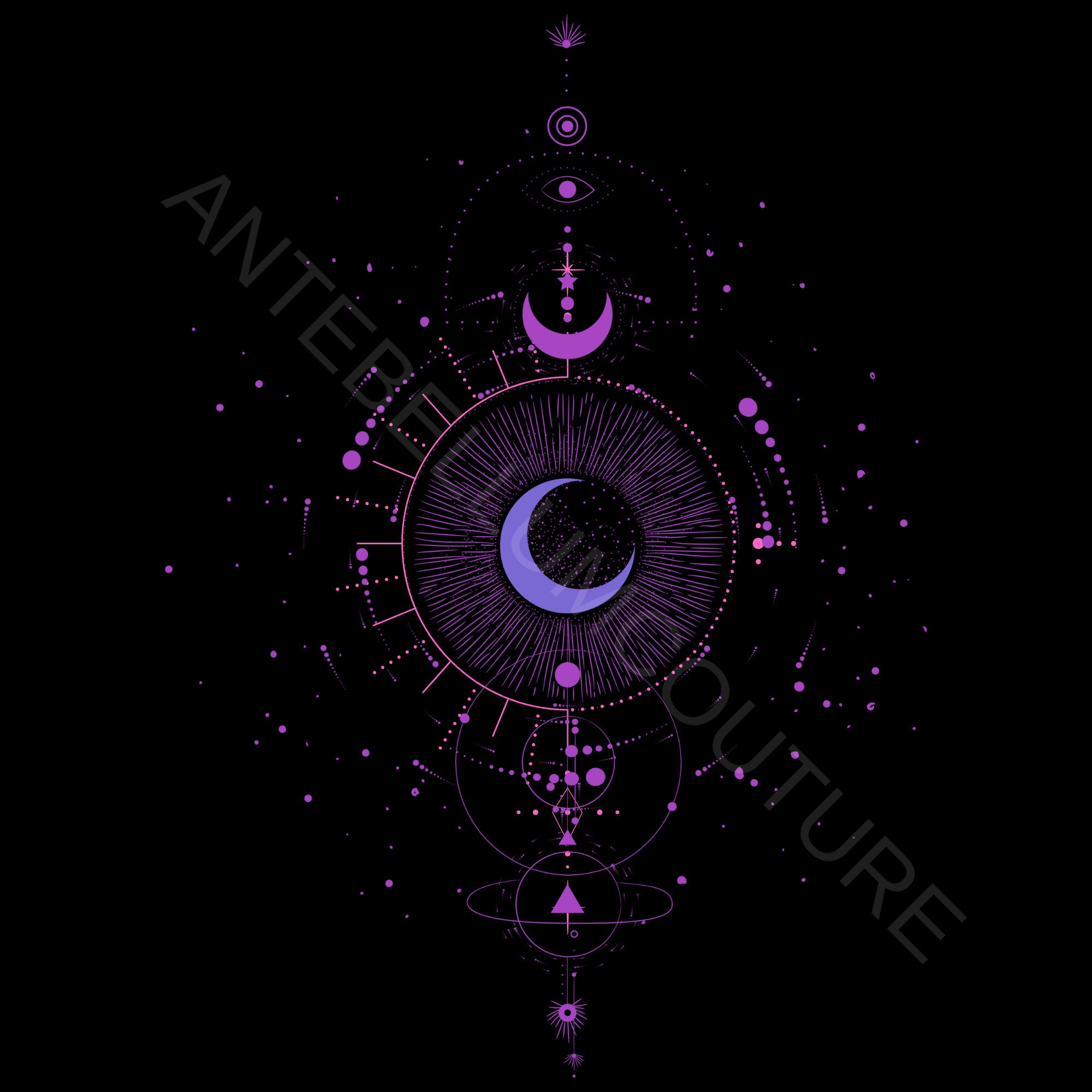 Celestial Design, Graphic, Png File, Instant Download, Moon, Stars ...