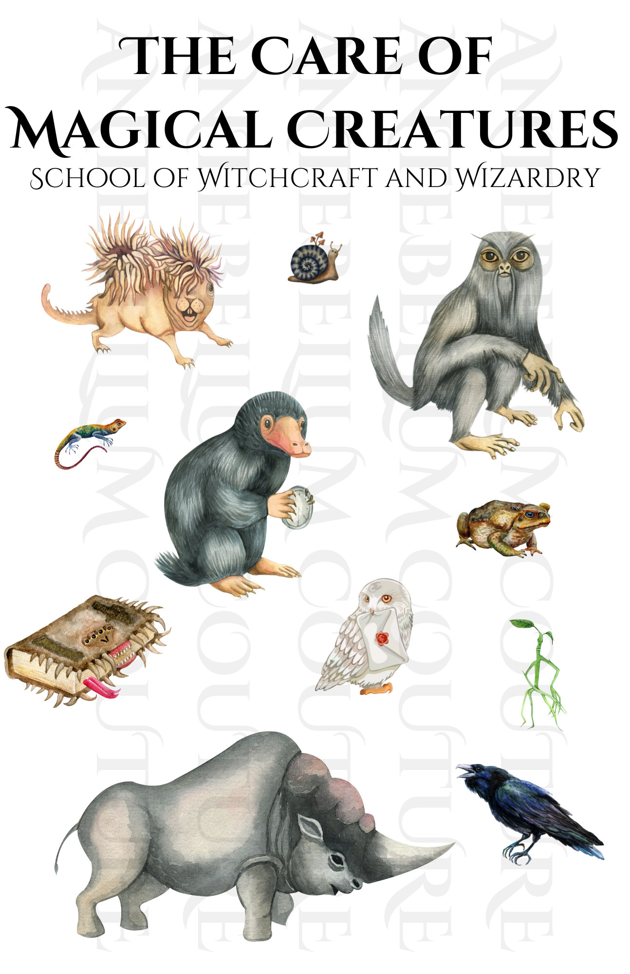 Care of Magical Creatures, School of Witchcraft, Png File, Digital ...