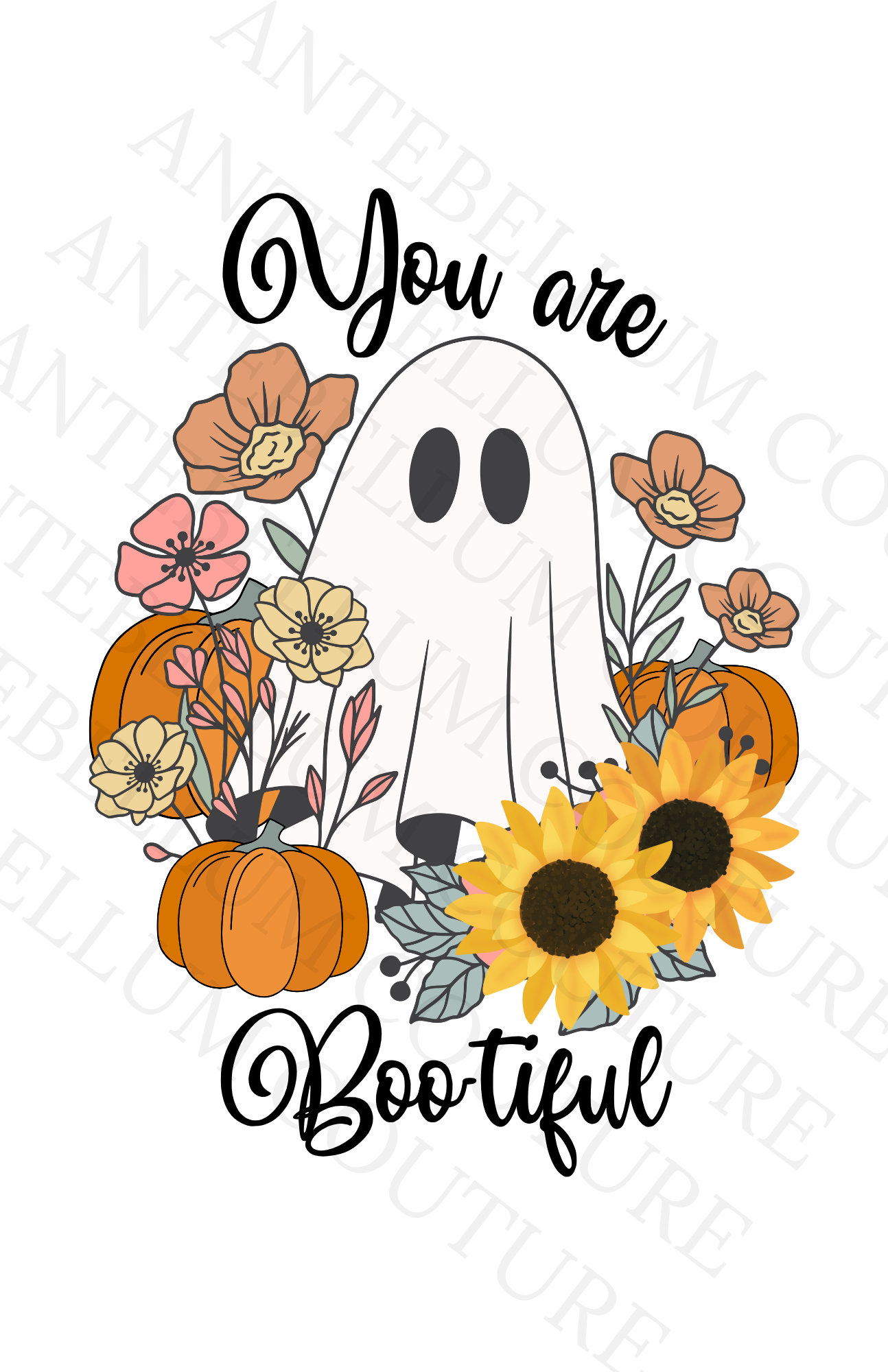 You Are Boo-tiful, Cute Ghost, Ghoul, Halloween Design, for Sublimation ...