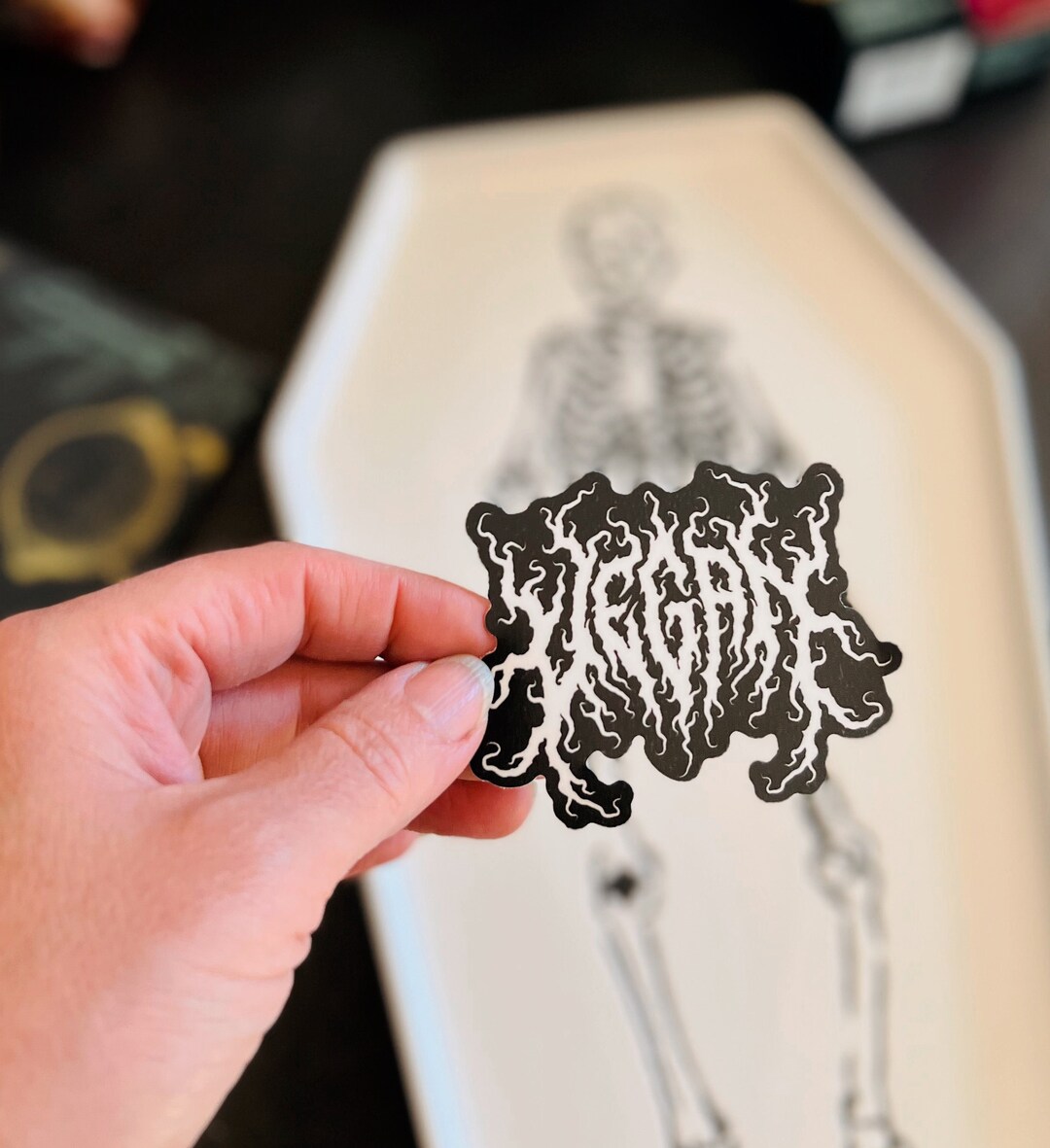 VEGAN Death Metal Logo Sticker - Etsy