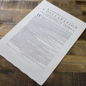 Declaration of Independence - Dunlap Broadside by the Printing Shop of ...