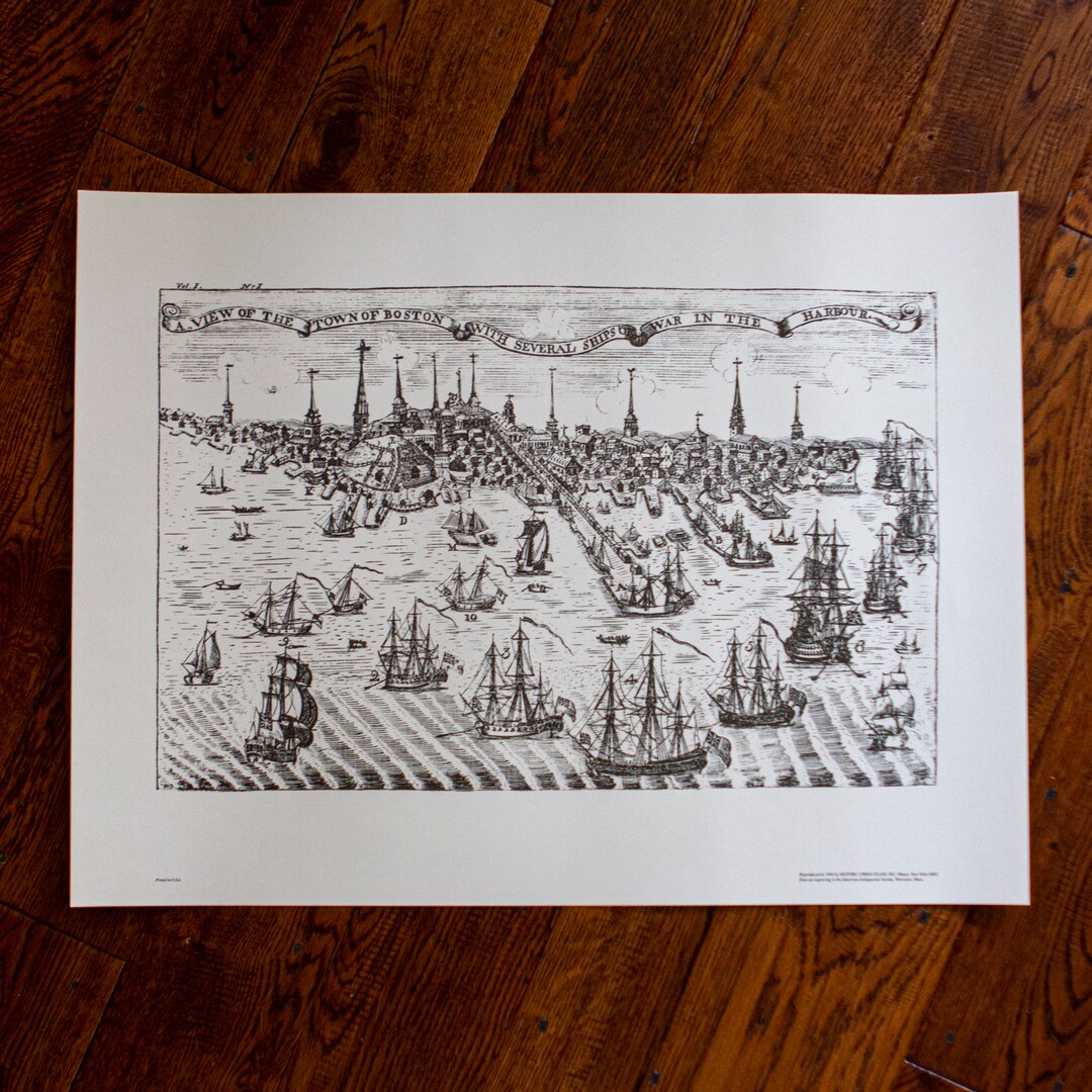 Paul Revere's 1774 Boston Harbor Engraving - Etsy