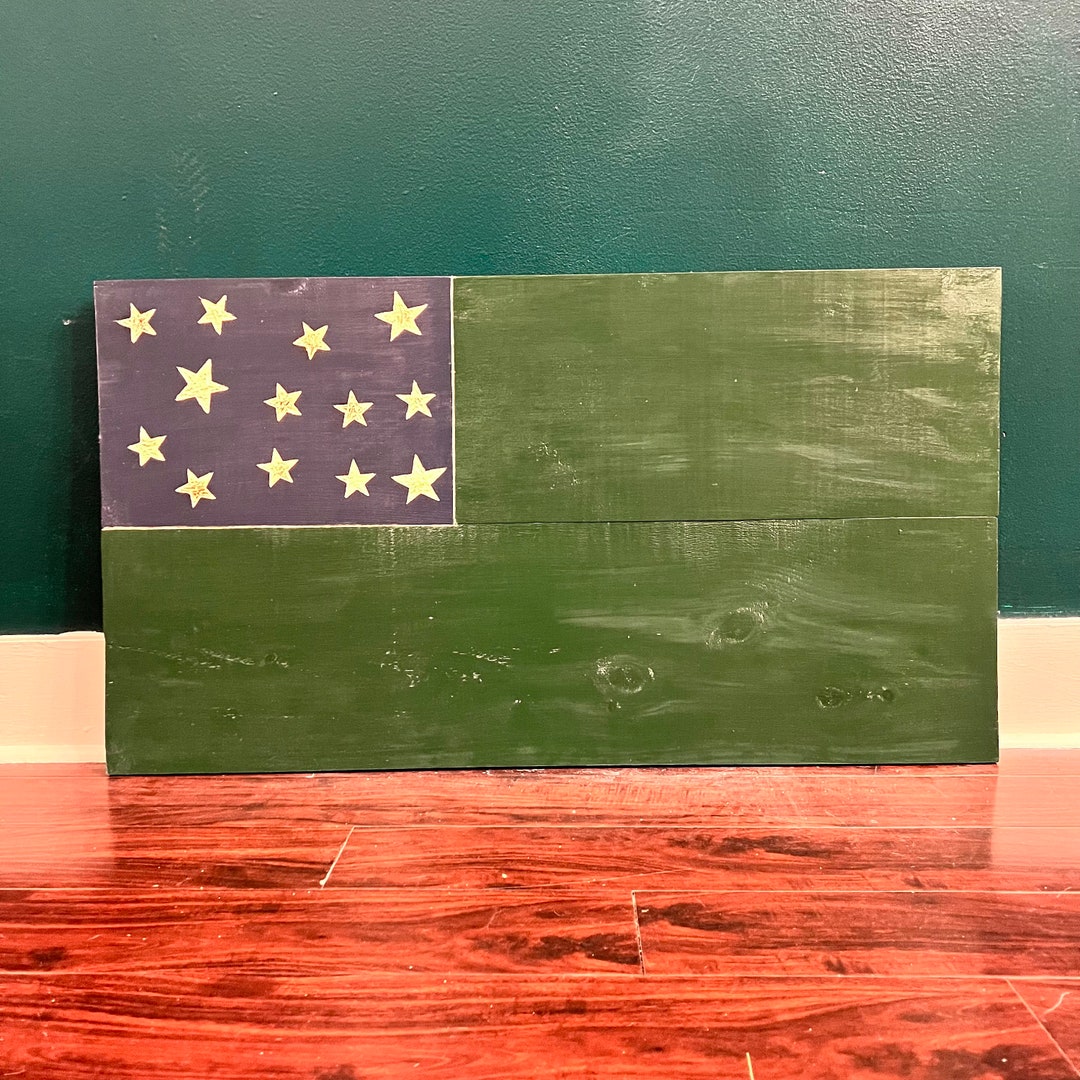 Green Mountain Boys Wooden Flag by Emerald Flags - Etsy