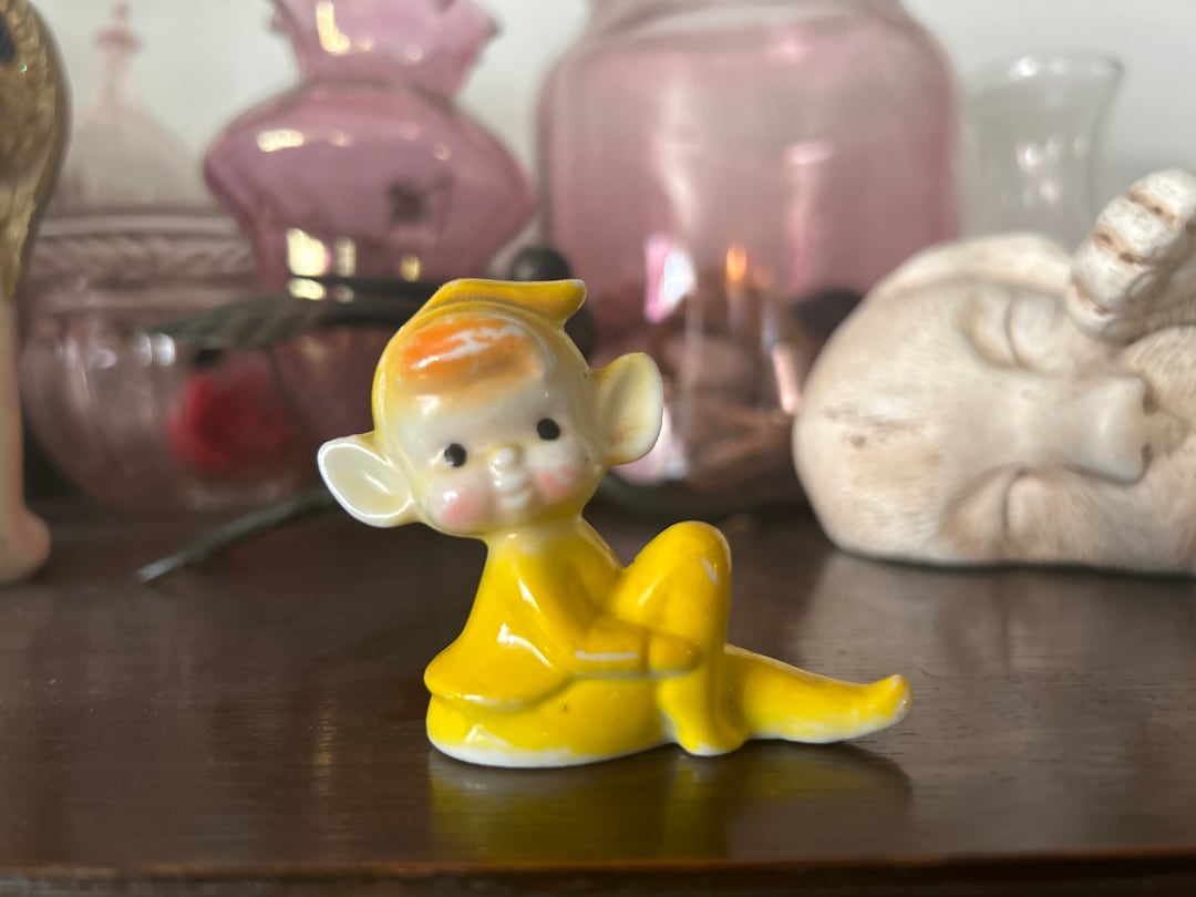 Pixie Vintage Cutie Yellow Elf Posing W Ears so Cute - Etsy