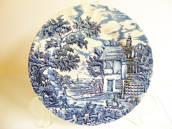 The Hunter by MYOTT Hand Engraved Made in England Plate Blue & - Etsy ...