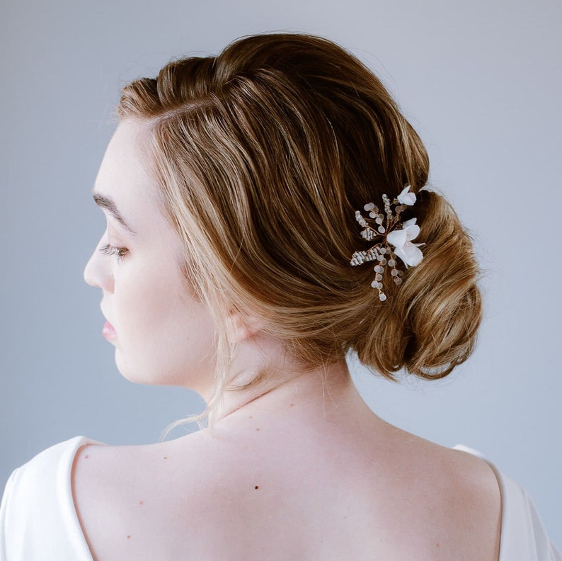 Porcelain Flower Hair Pin Hair Pin Set Bridal Hair Pin - Etsy