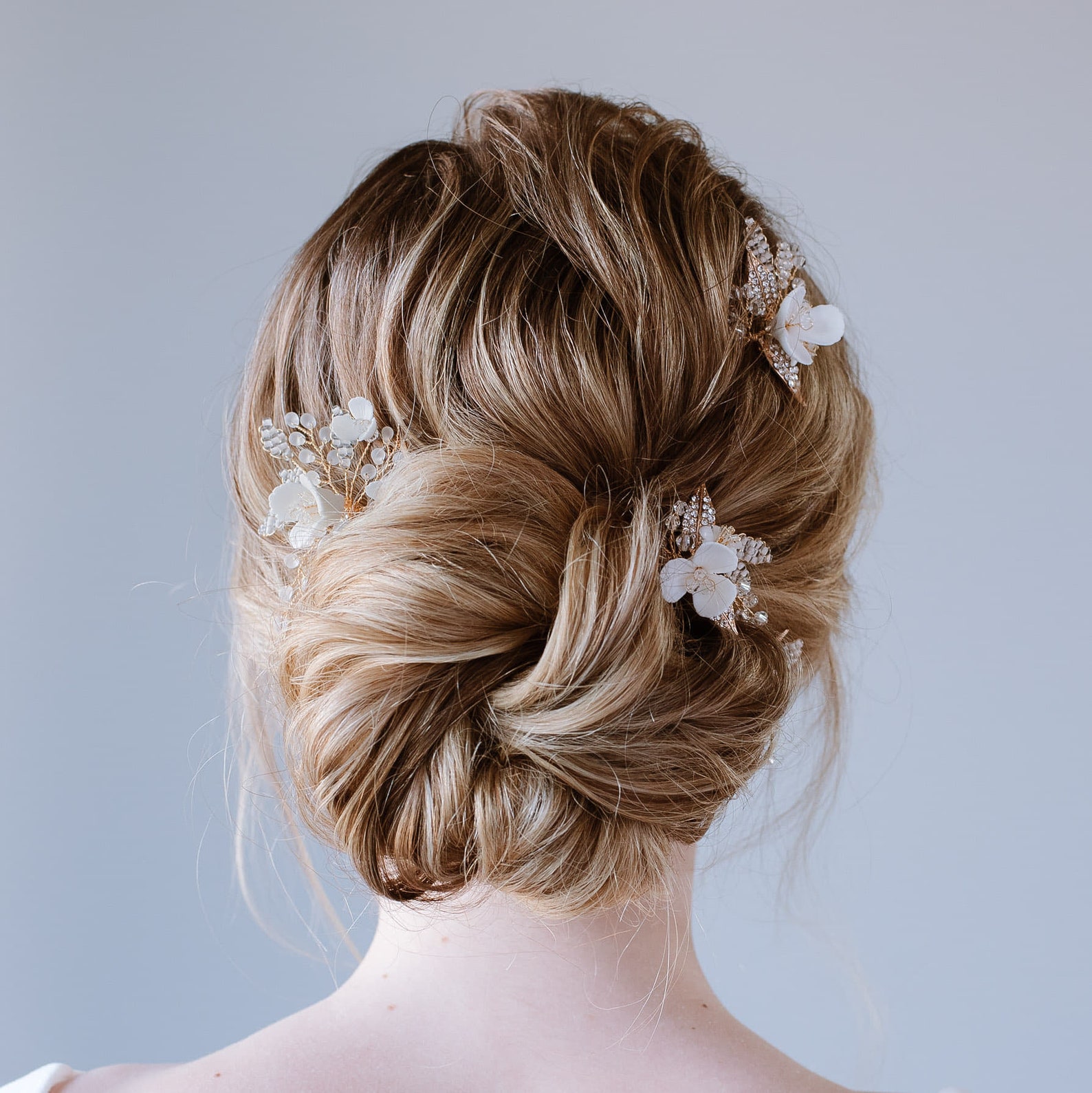 Porcelain Flower Hair Pin Hair Pin Set Bridal Hair Pin - Etsy