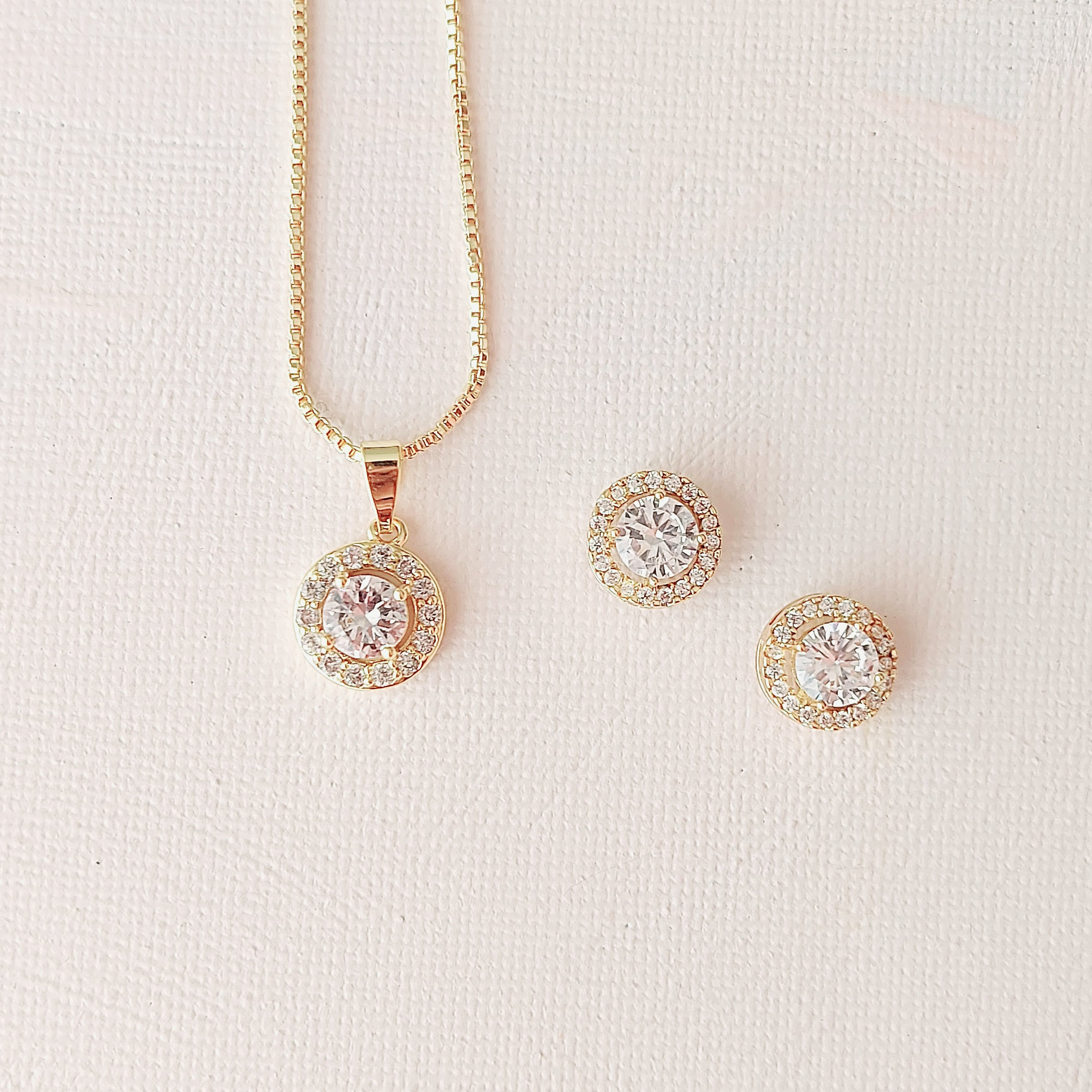 Bridesmaid Jewellery Set Gold Wedding Jewelry Set for Brides | Etsy