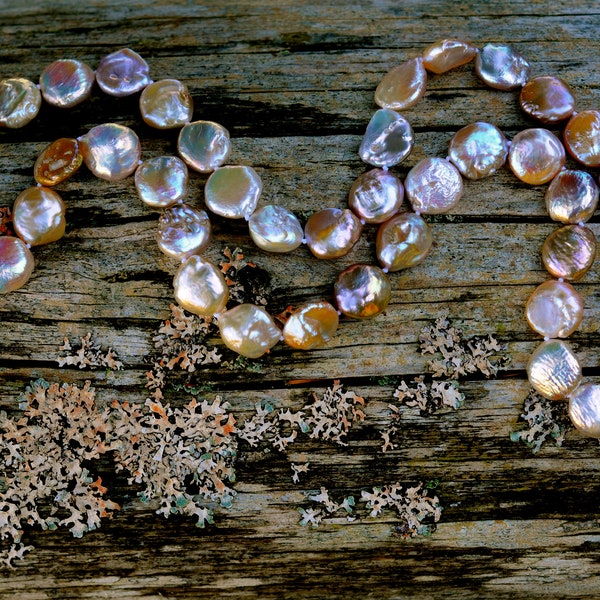 Flat Pearl Necklace - Etsy
