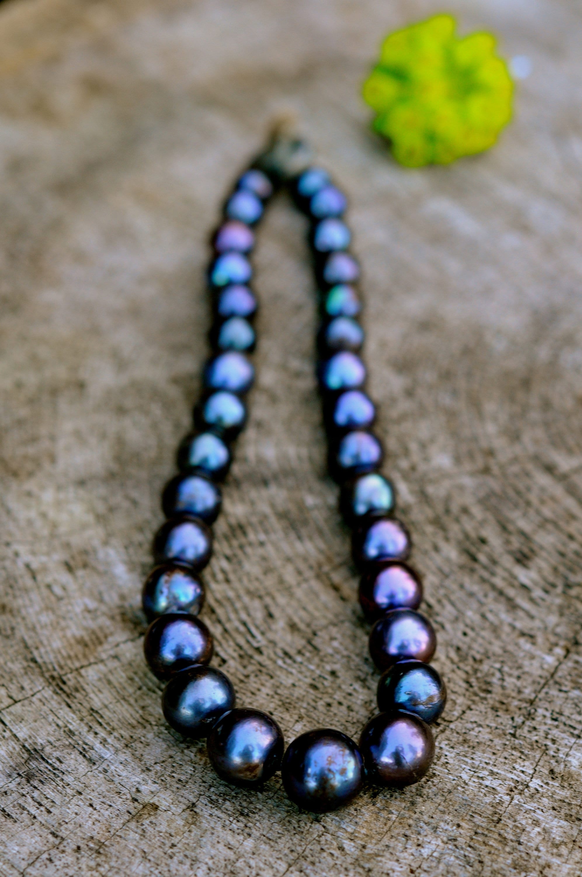 Simply A String of Black Pearls Large Black Pearl Necklace - Etsy