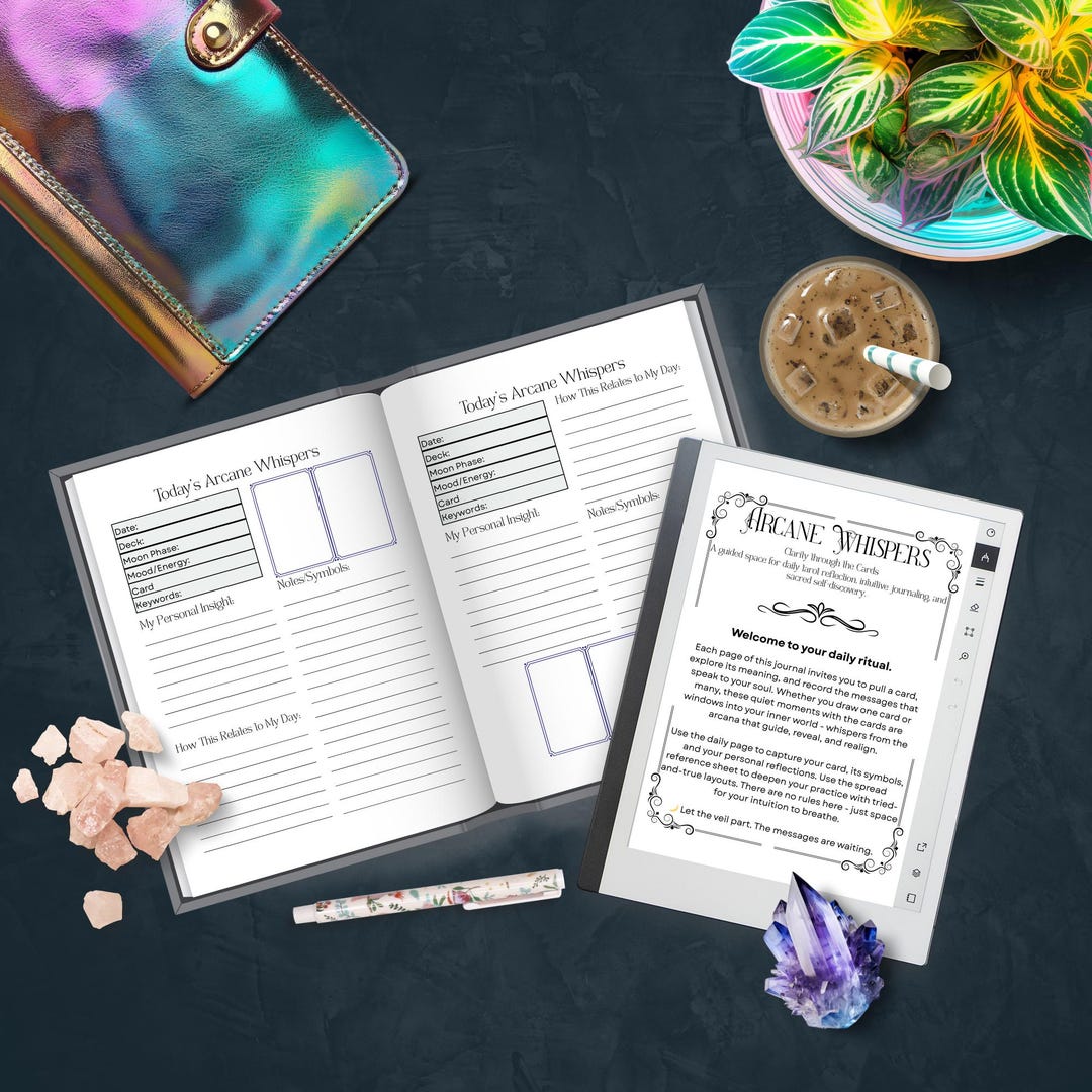 Tarot Journal Printable PDF – Arcane Whispers Daily Tarot Reflection ...