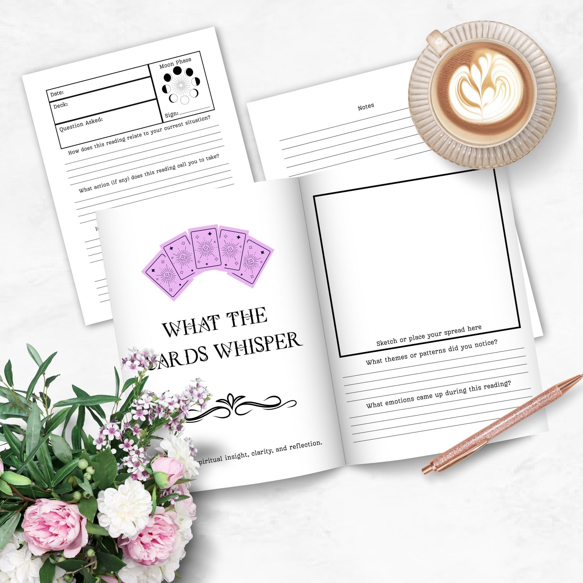 What the Cards Whisper – Printable Tarot Journal PDF – 2 Page Spread ...