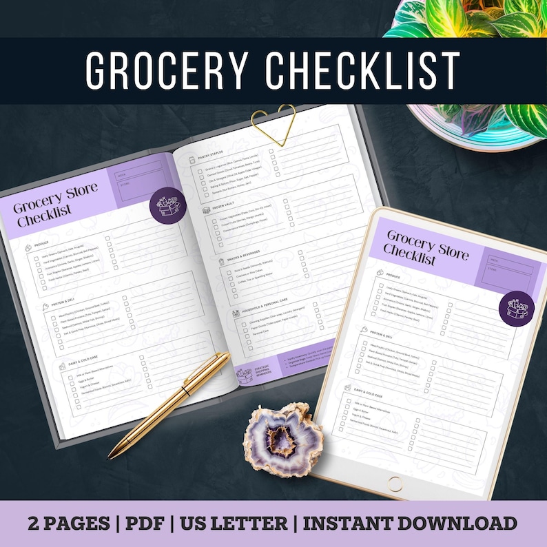 Grocery Store Checklist Printable PDF | Weekly Shopping List Template ...