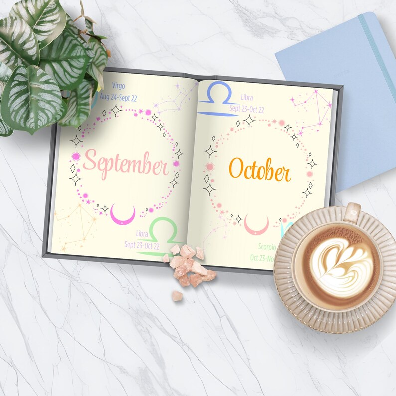Astrology Monthly Divider Printables – 5 Aesthetic Color Sets | 8.5x11 ...