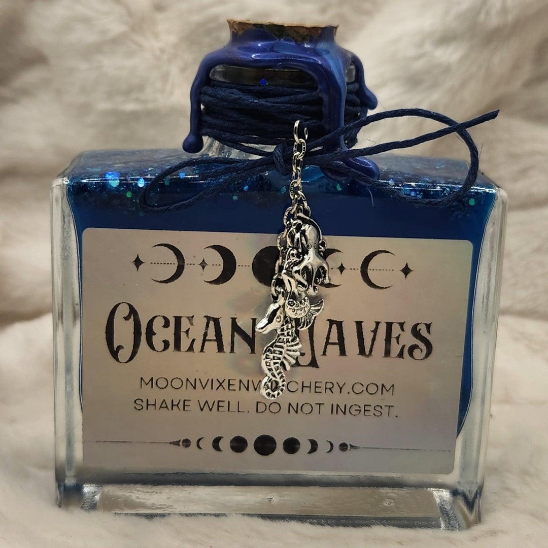 Ocean Waves Decorative Potion Bottle - Etsy