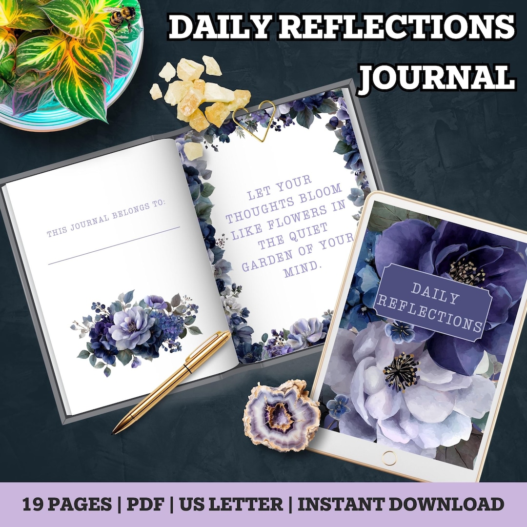 Daily Reflection Journal Entry • Moody Floral Morning & Evening Pages ...