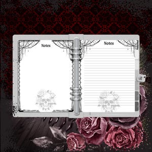 Goth Themed Notes Page | Lined, Dotted, and Blank | A5 & Letter Size ...