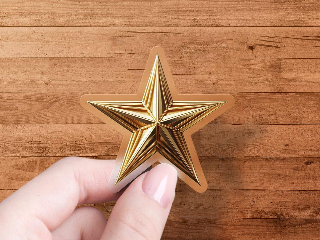 Star Stickers, Gold Star Decals, Shiny Star Sticker, Metallic Star ...