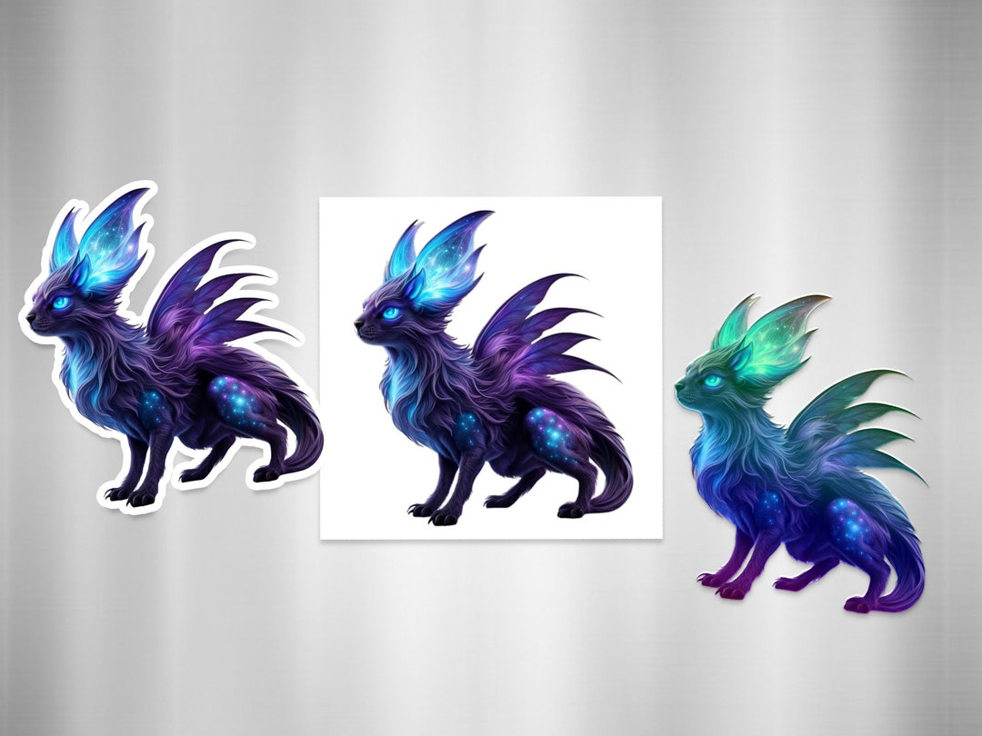 Galaxy Fantasy Creature Vinyl Sticker, Celestial Animal Decal, Mystical ...