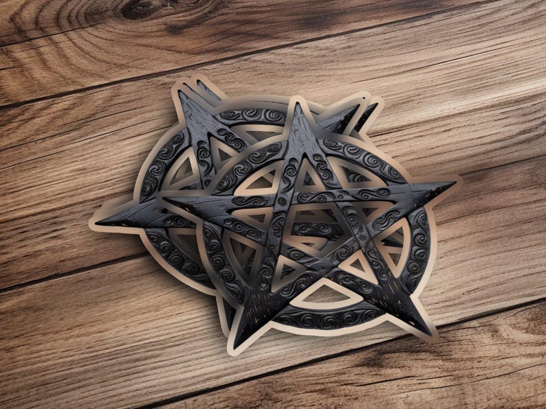 Pentagram Sticker, Die Cut Sticker, Kiss Cut Sticker, Holographic ...
