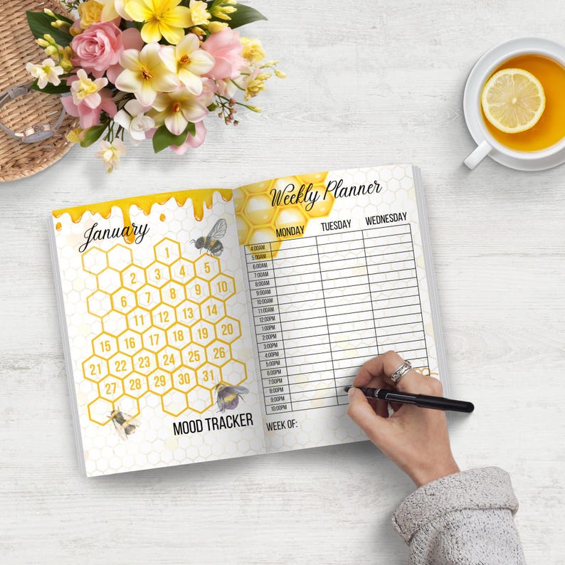 2026 Bee Planner Printable, Cute Bee Theme Daily Weekly Monthly Planner ...