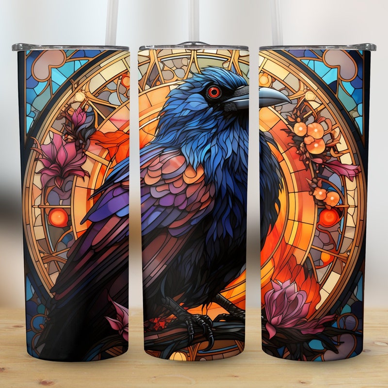 Stained Glass Raven - Etsy