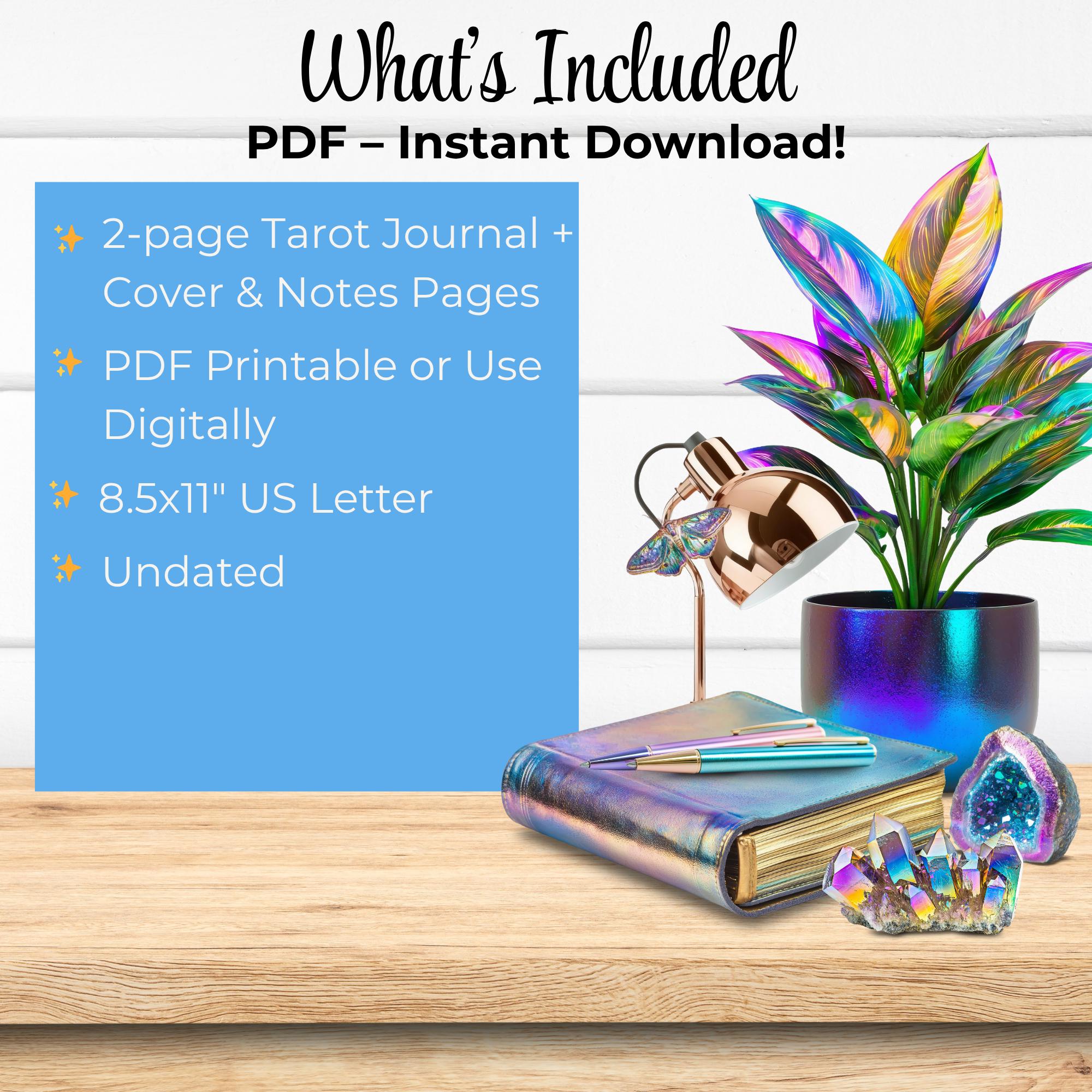 What the Cards Whisper – Printable Tarot Journal PDF – 2 Page Spread ...