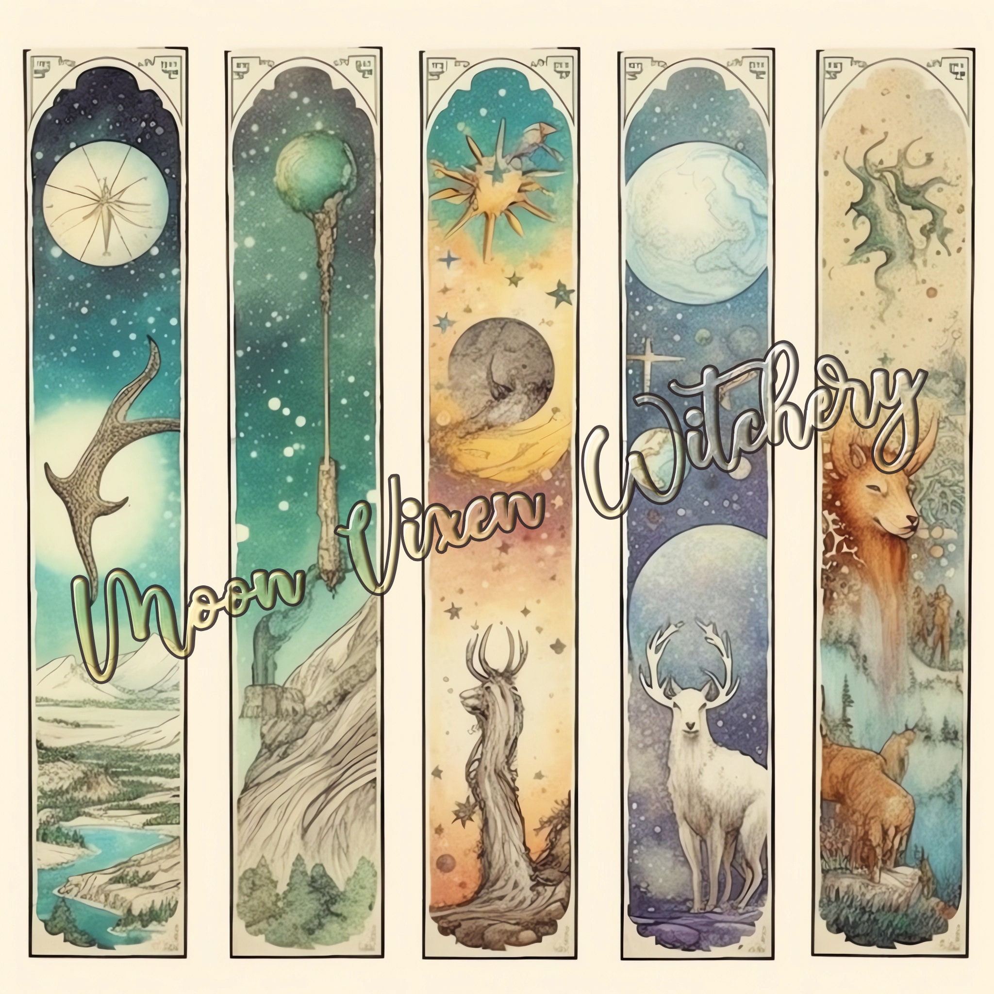 Digital Bookmarks - 5 Sheets, Total of 23 Bookmarks - Printable or ...