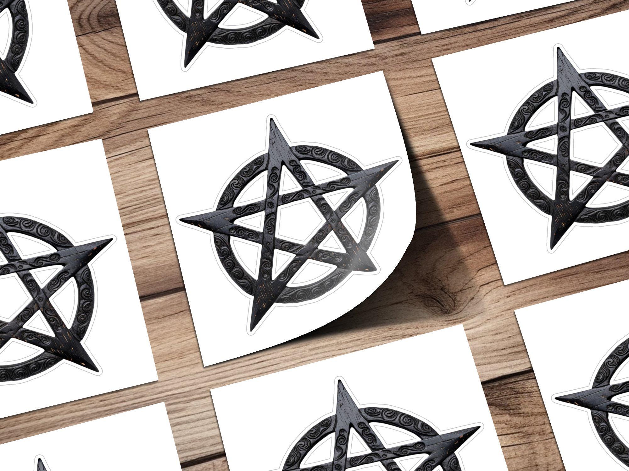 Pentagram Sticker, Die Cut Sticker, Kiss Cut Sticker, Holographic ...