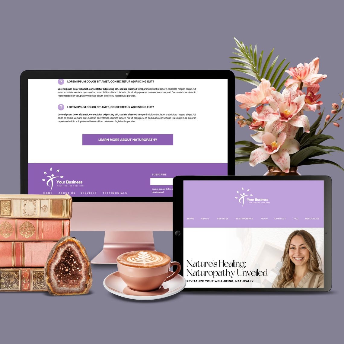 Naturopath Website Template Canva | Holistic Health Coach Website ...