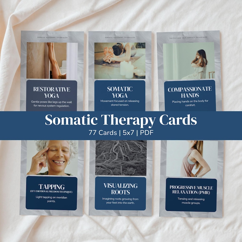 77 Somatic Therapy Cards – 5x7 Printable Deck for Grounding, Movement ...