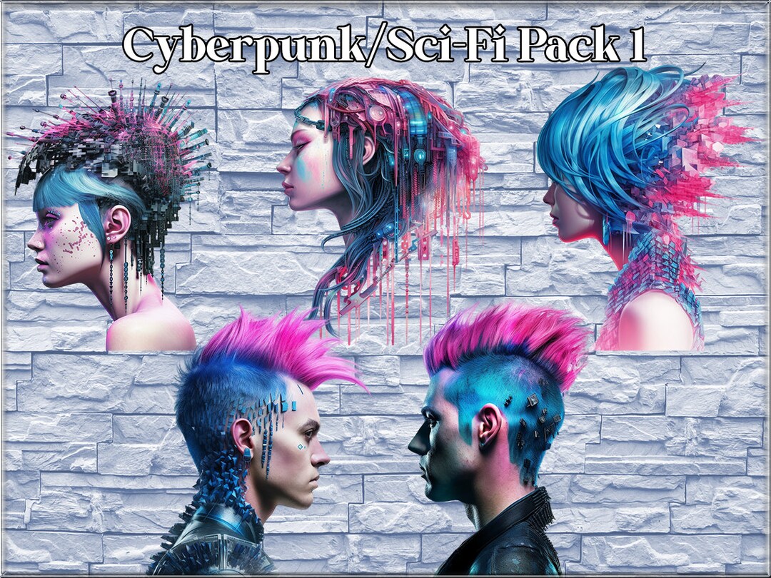 Netrunners Cyberpunk Sci-fi Android Clipart PNG Digital Art for ...