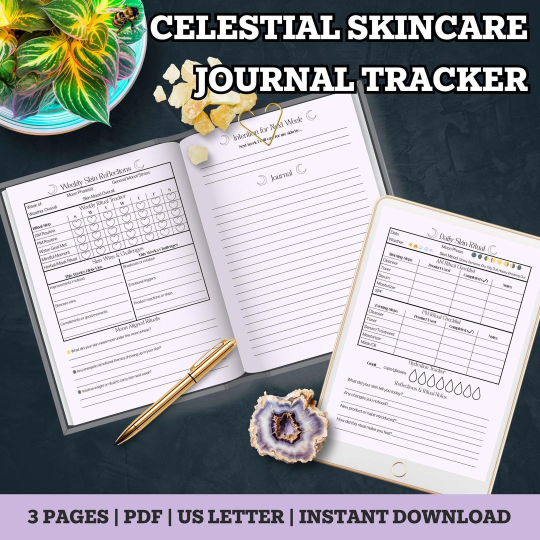 Skin Care Tracker - Printable Journal Page - Beauty Routine – 3-page ...