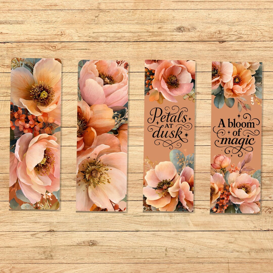 Printable Floral Bookmarks | Autumn Bloom Quotes & Botanical Art | 8 ...