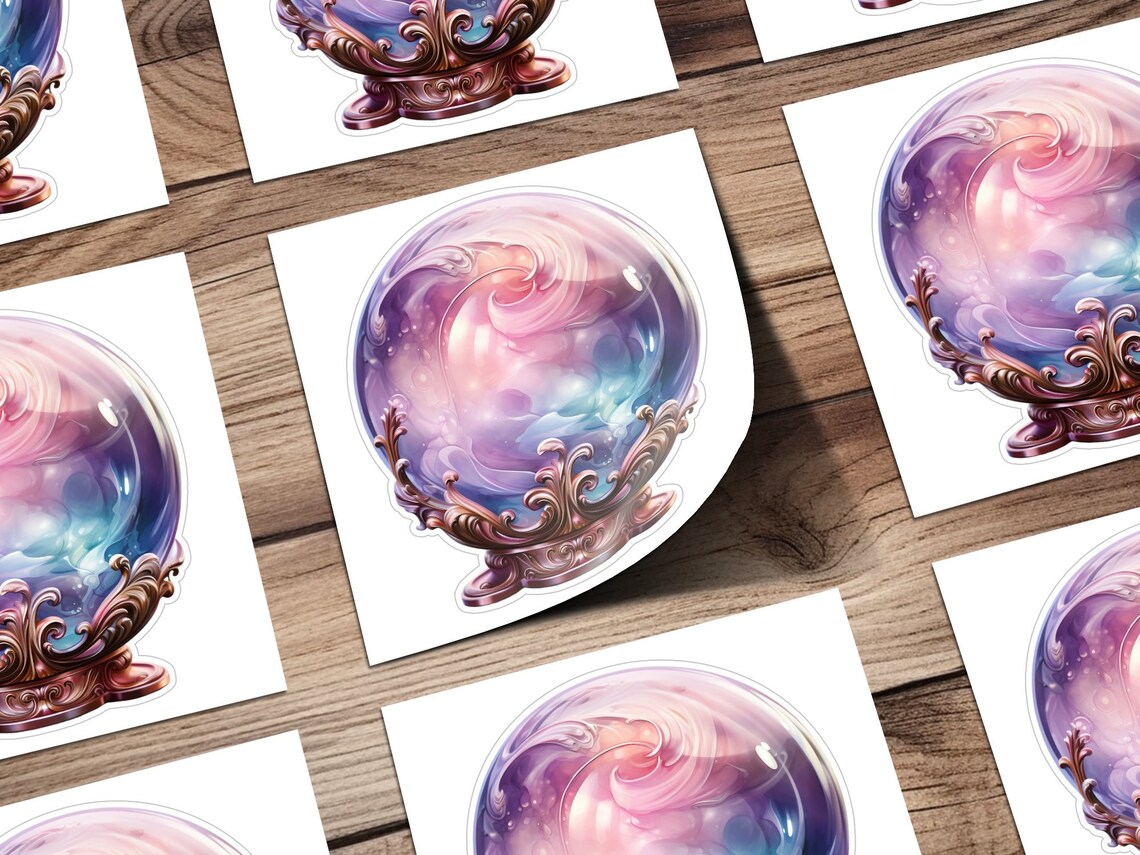 Colorful Crystal Ball Sticker, Die Cut Sticker, Kiss Cut Sticker ...