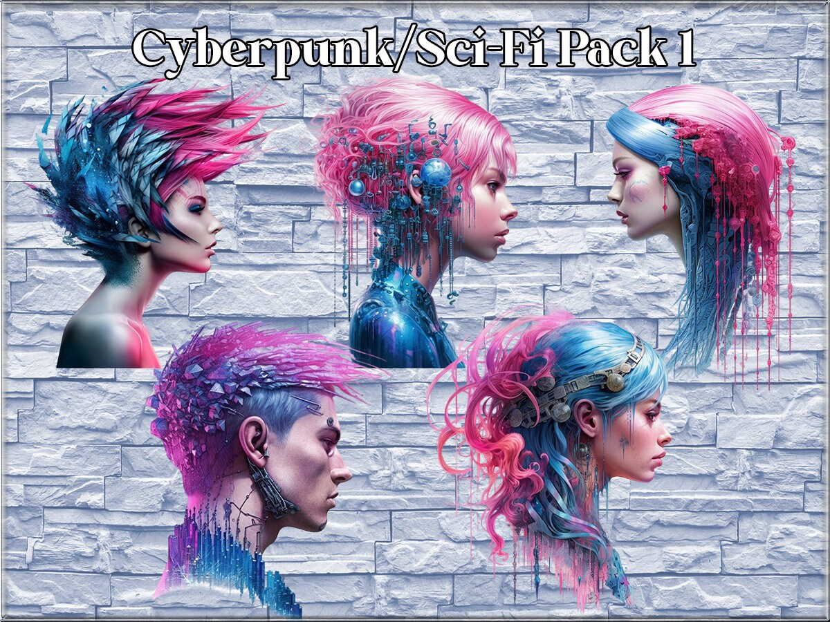 Netrunners Cyberpunk Sci-fi Android Clipart PNG Digital Art for ...