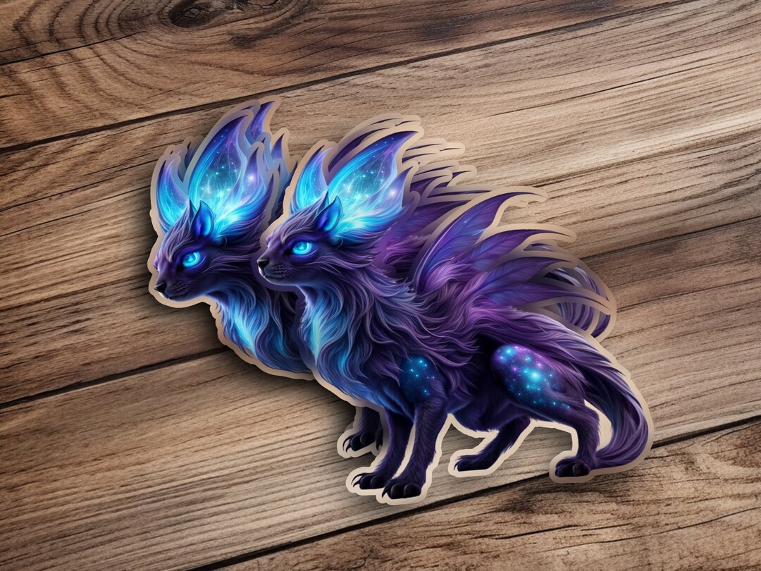 Galaxy Wolf Sticker, Celestial Animal Decal, Mystical Space Wolf ...