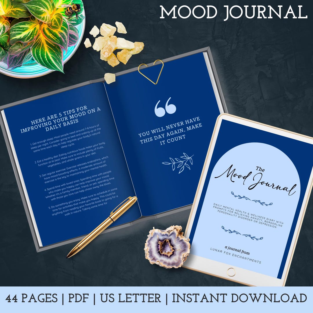 4-week Guided Mood Tracker Journal | Mental Health Printable | Daily ...
