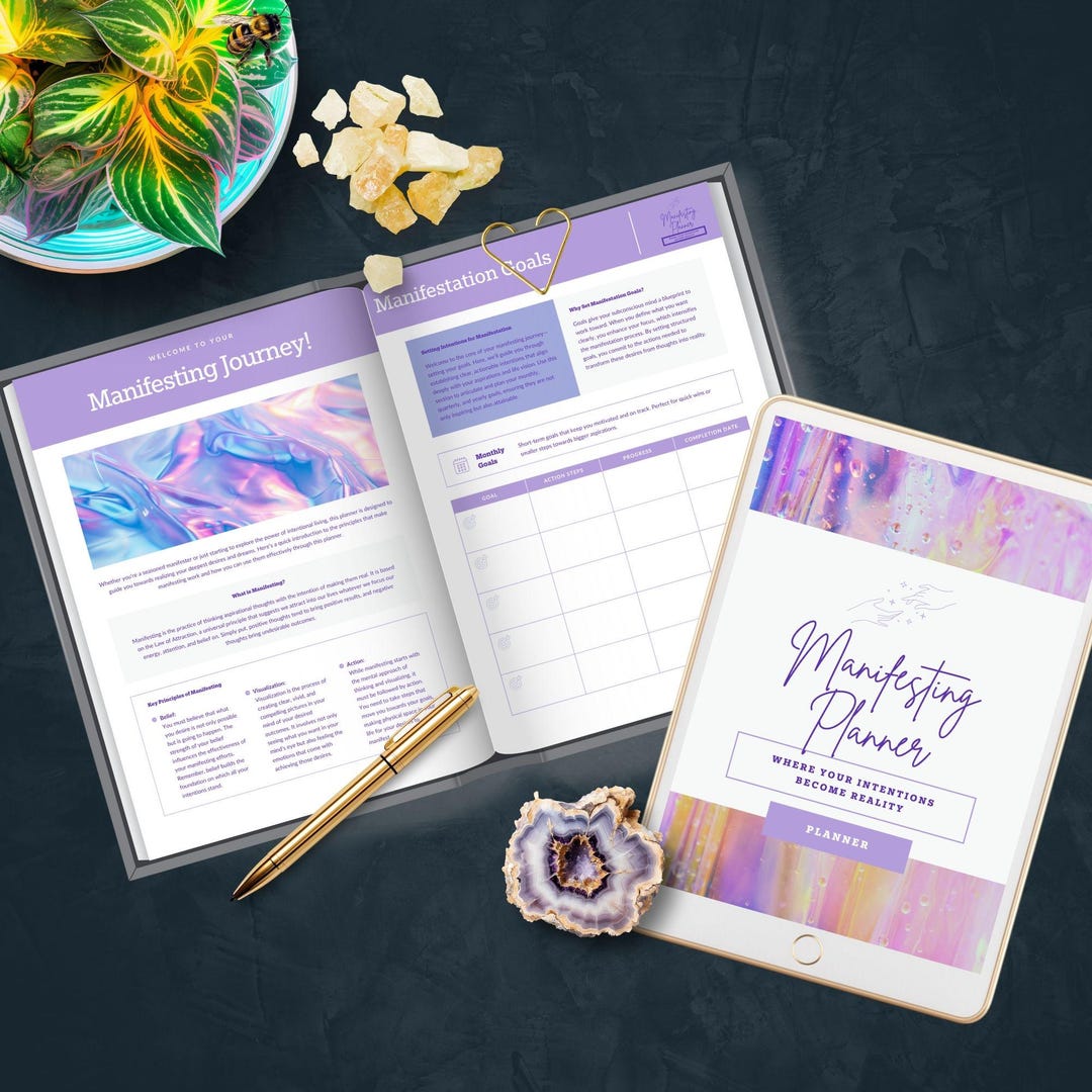 Manifesting Planner Printable PDF | 37-page Law of Attraction Journal ...