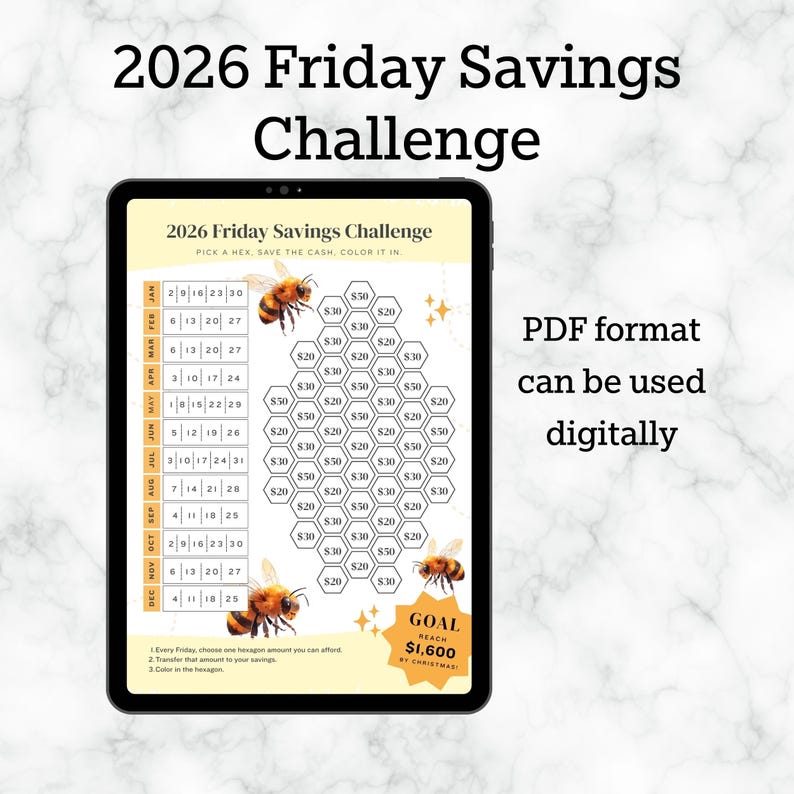 2026 Friday Savings Challenge PDF | Printable Money Tracker | US Letter ...