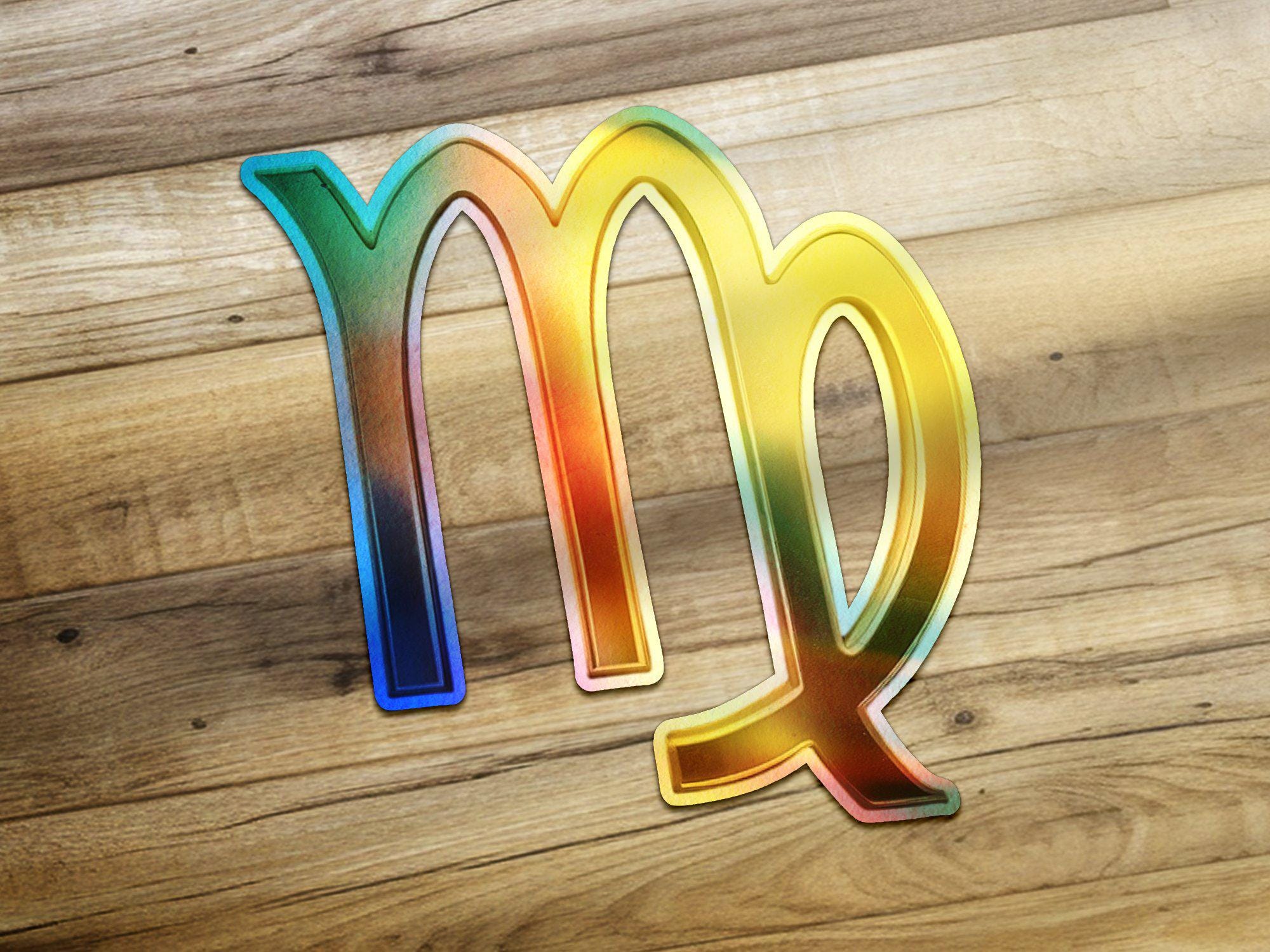 Virgo Symbol Sticker, Die Cut Sticker, Kiss Cut Sticker, Holographic ...